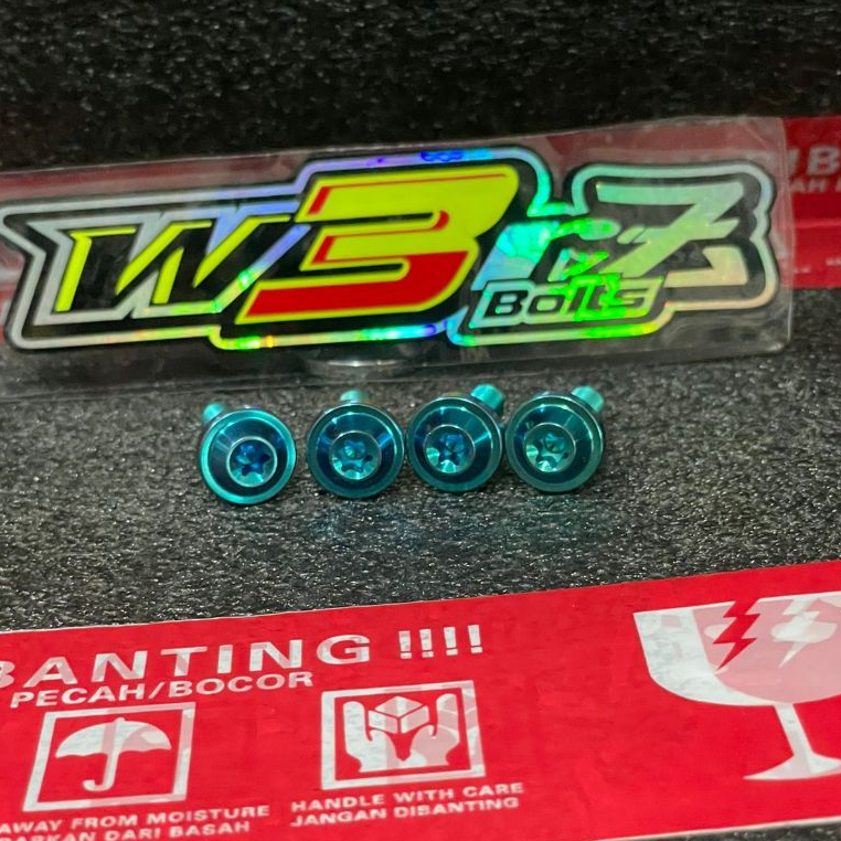 Jual 1[pcs] baut titanium warna tosca blue m5x2,5cm big head drat 8 1,5 ...