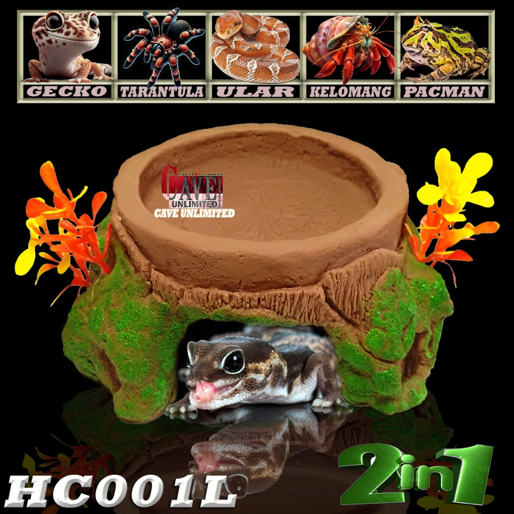 Jual HC001L HIDING CAVE HIDINGCAVE PLACE REPTILE HIDEOUT TEMPAT ...