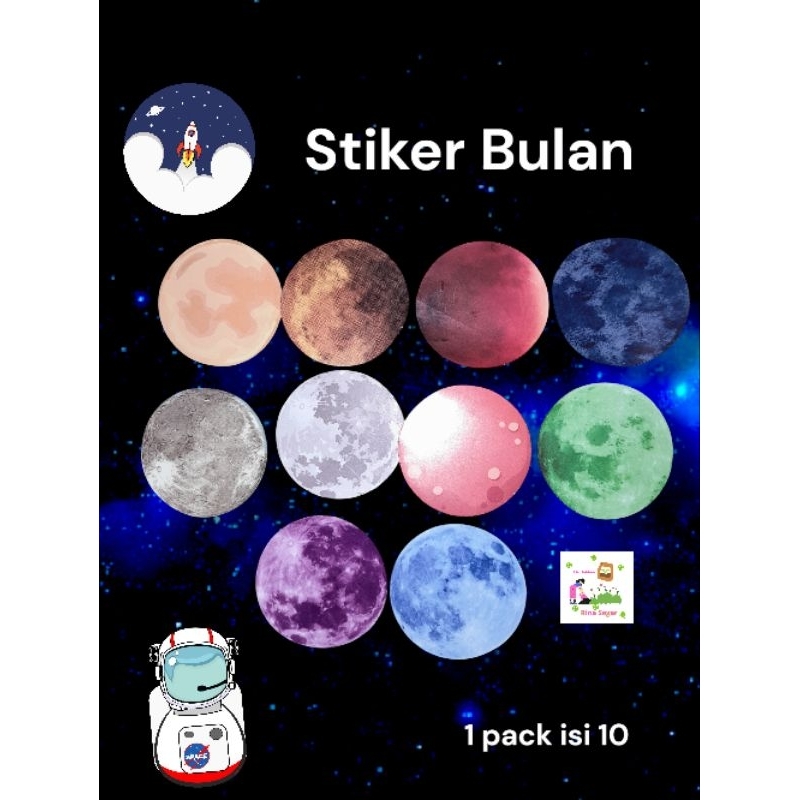 Jual Stiker Bulan Per Pack Sticker Moon Estetik Dekorasi HP Kamar ...
