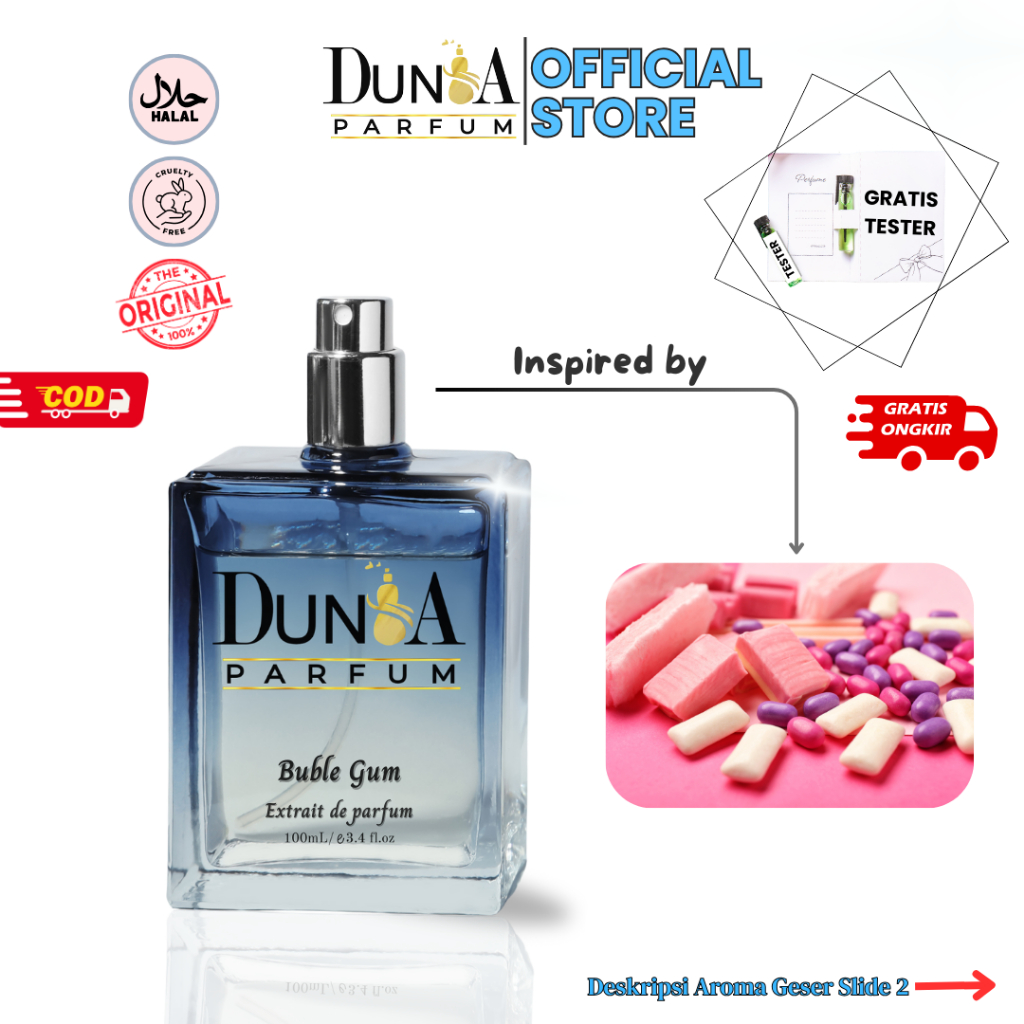 Jual Parfum Wanita Pria Tahan Lama Aroma Permen Karet Manis Unik ...