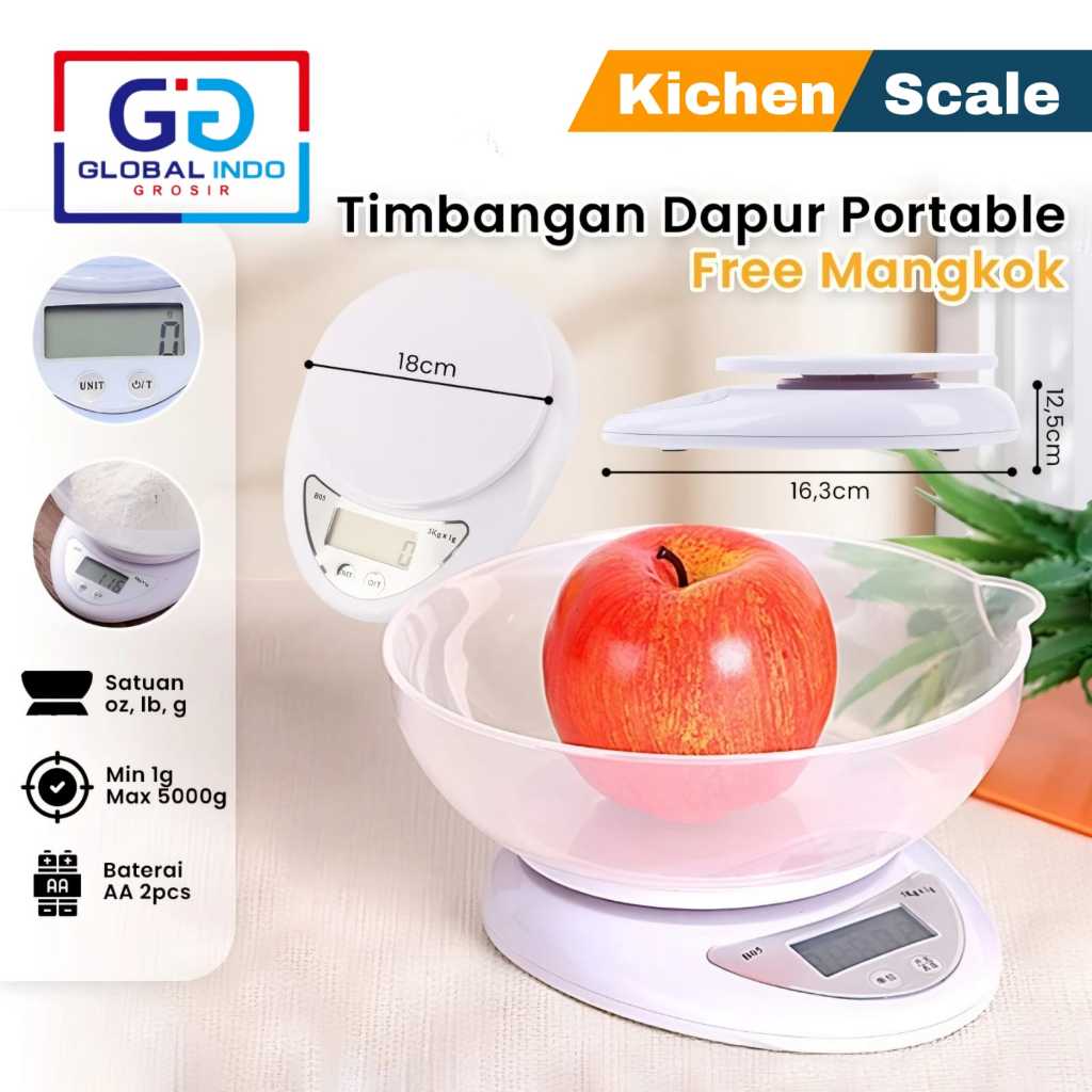 Jual Timbangan Dapur Digital 5kg Timbangan Kue Bumbu Tepung Electronic ...