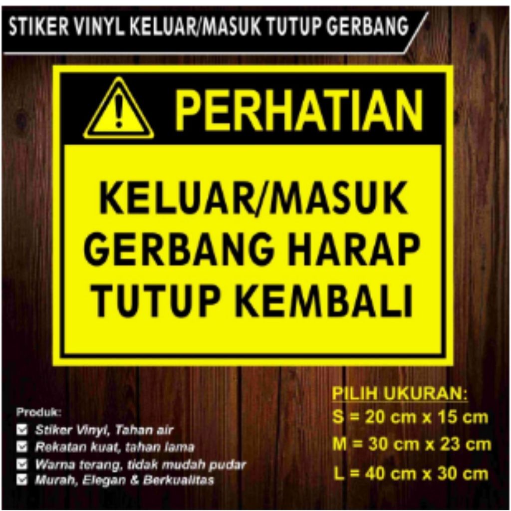 Jual Stiker Rambu Keluar Masuk Gerbang Harap Ditutupcc | Shopee Indonesia