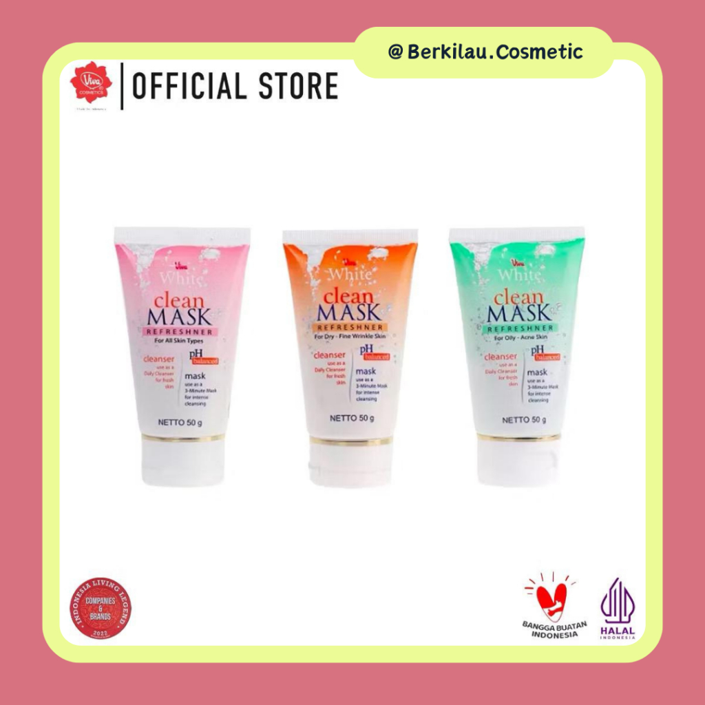 Jual Viva White Clean Mask - 50gr (Tube) | Shopee Indonesia