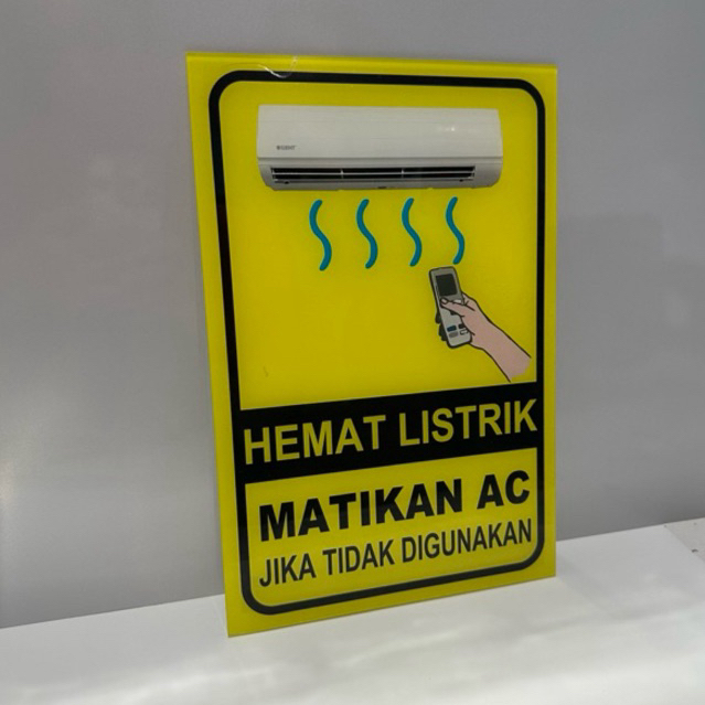 Jual Sign Akrilik Hemat Listrik Matikan Ac Jika tidak digunakan | Shopee Indonesia