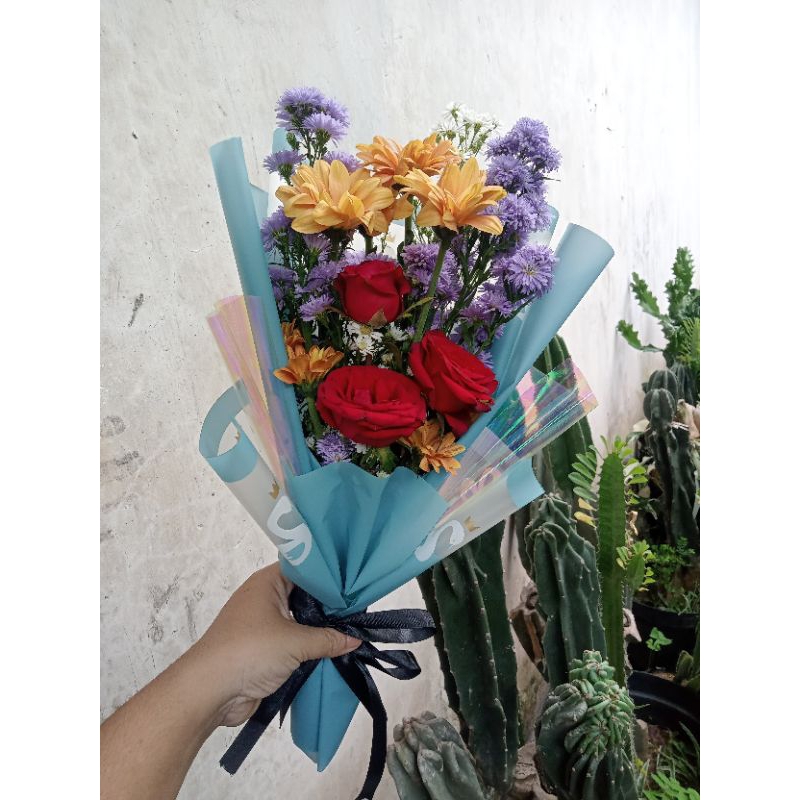 Jual Buket fresh flower kado bucket bunga segar bunga asli | Shopee ...