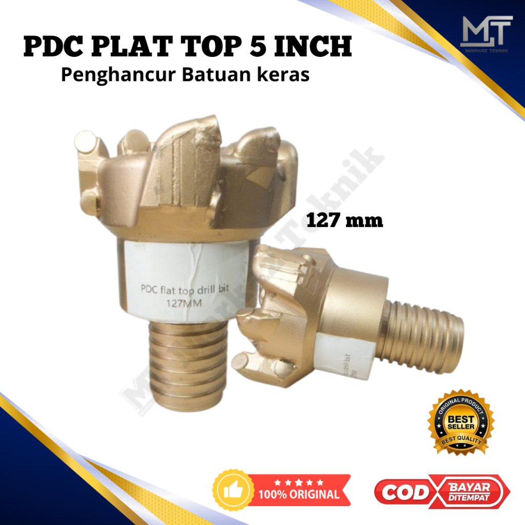 Jual MATABOR PDC FLAT TOP 5 INCH / PDC BIT 127 MM | Shopee Indonesia