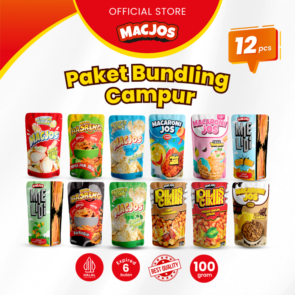 Jual MACJOS Cemilan Paket Bundling 12pcs - Isi 12 Varian Produk ...