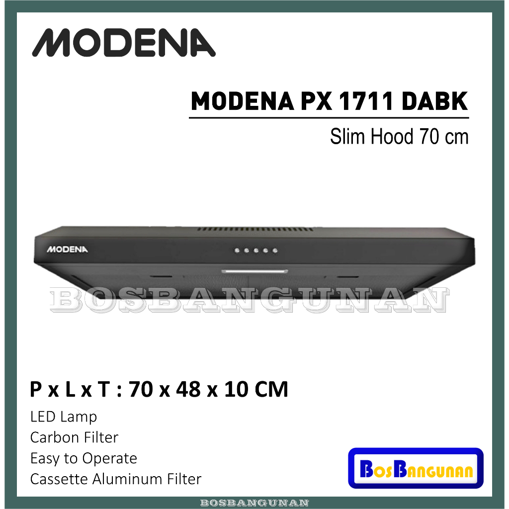 Jual Cooker Hood MODENA PX 1711 DABK / Slim Hood MODENA PX 1711 DABK ...