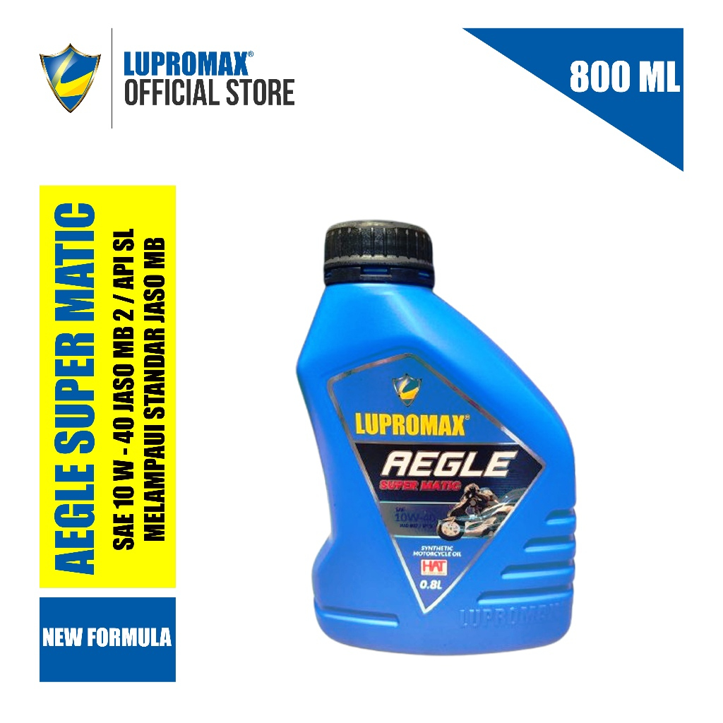 Jual Lupromax Aegle Super Matic JASO MB2/API SL NEW FORMULA 800 ml ...