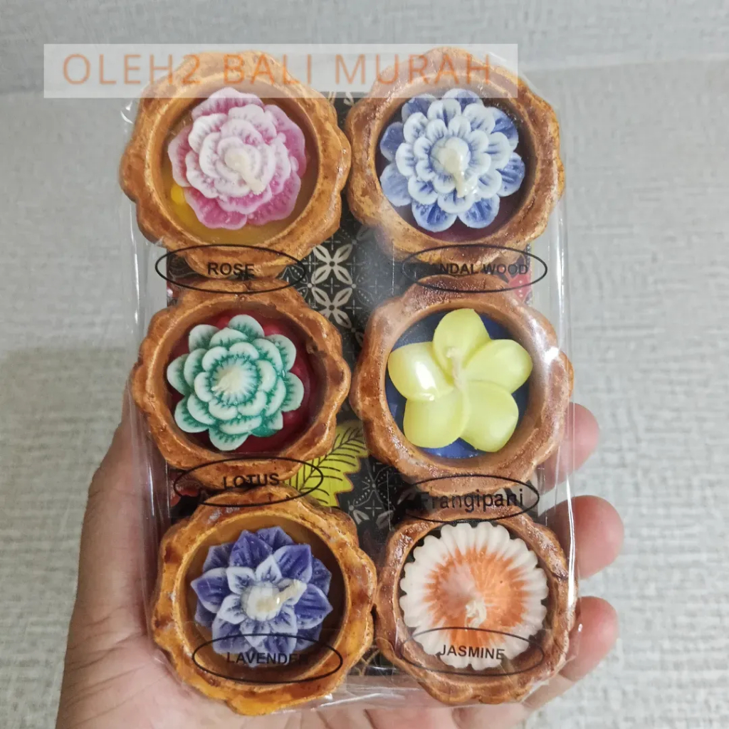 Jual Souvenir Lilin Aroma Terapi Bunga (Isi 6) – Oleh-Oleh Khas Bali ...
