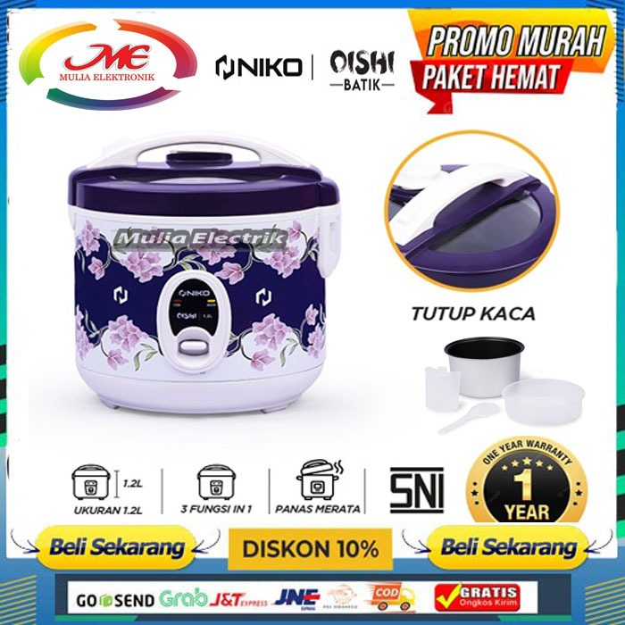 Jual Magic Com Niko Oishi Batik 1,2 Liter Rice cooker niko magicom ...