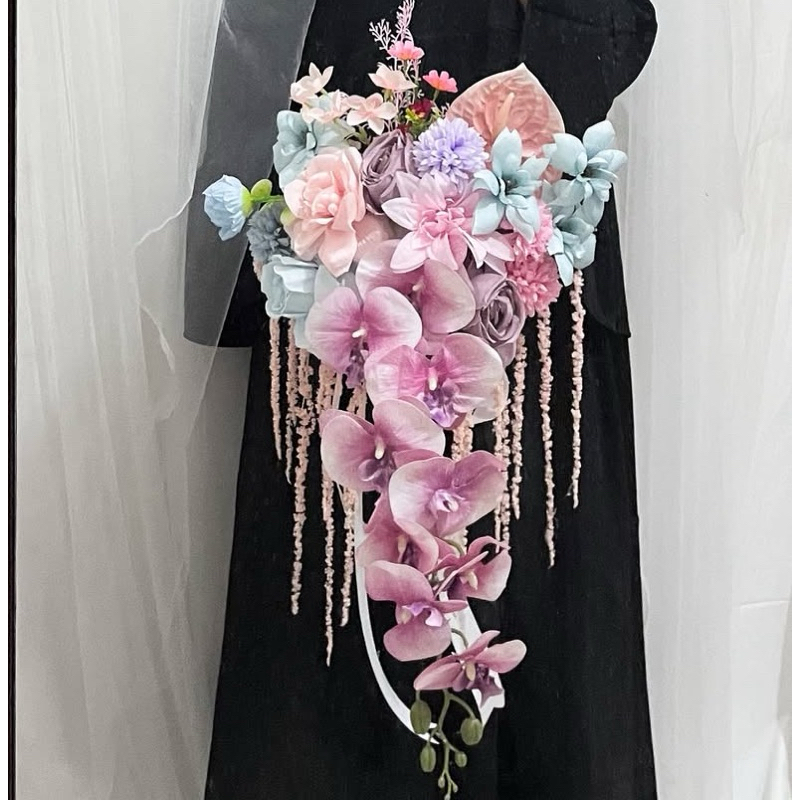 Jual CASCADE BOUQET HAND BOUQET BUKET PENGANTIN BUNGA MANTEN BUNGA ...
