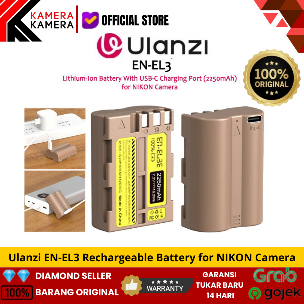 Jual Ulanzi EN-EL3 Rechargeable Battery for NIKON Camera | Shopee Indonesia