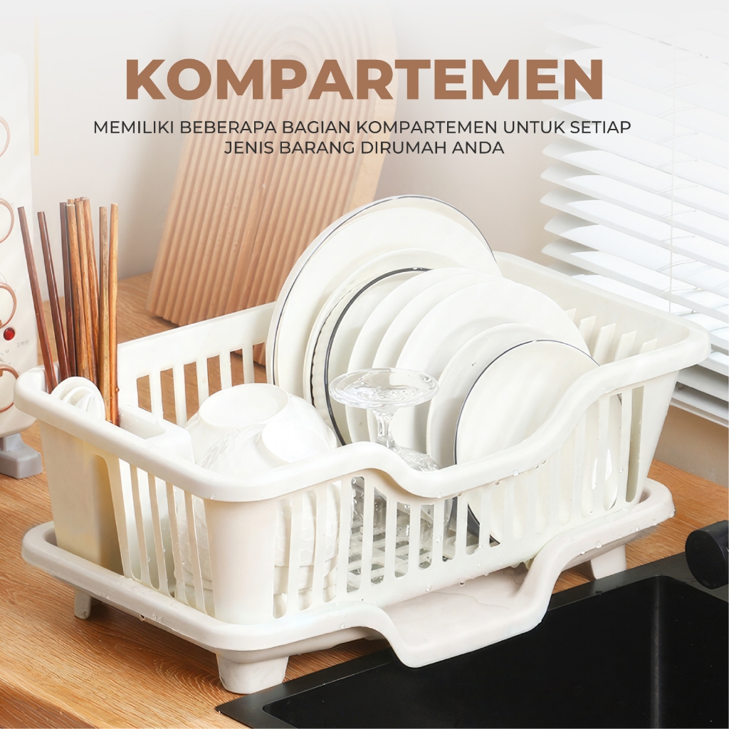 Jual Happy Kitchen Rak PIring Plastik Peniris Air Rak Piring Wastafel ...
