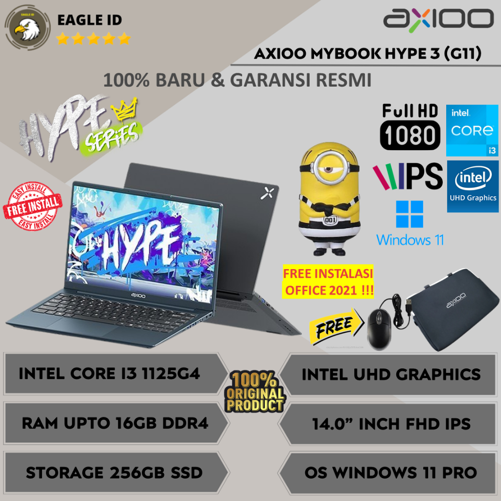 Jual Laptop AXIO MYBOOK HYPE 3 (G11) Intel Core i3 1125G4 Ram 16GB DDR4 512GB SSD 14'' FHD IPS ...