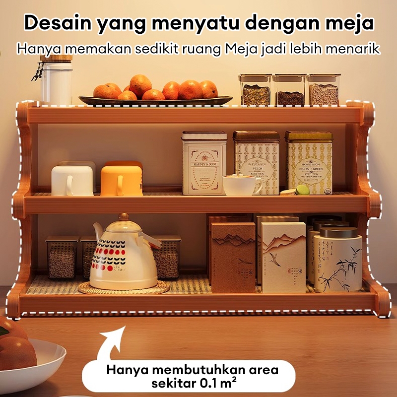 Jual Rak Kayu Aesthetic Rak Susun Minimalis Rak Bumbu Dapur Rak ...