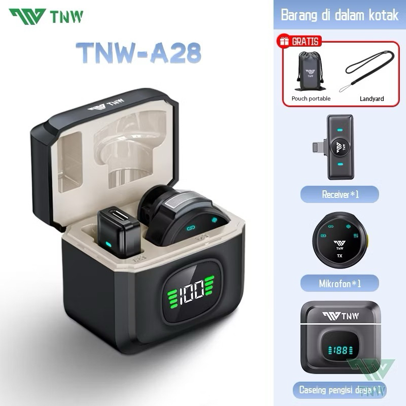 Jual TNW A28 Wireless Microphone Magnetic Clip On Mic Lavalier ...