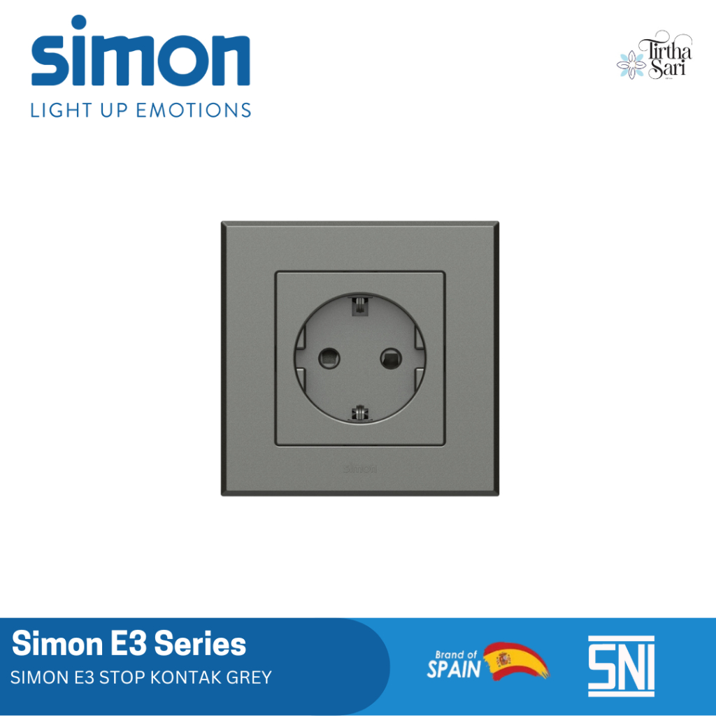 Jual Simon E3 Stop Kontak Gray | Shopee Indonesia