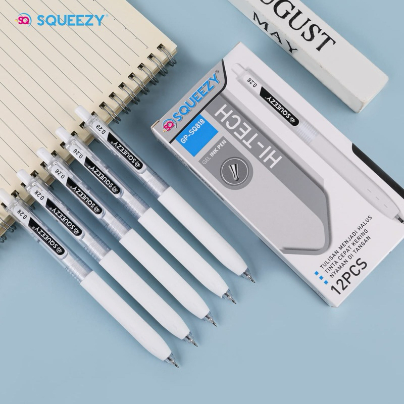 Jual ( 1 PACK ) Pulpen/Gel Pen SQUEEZY Hi-Tech-H CLICK KARET PUTIH ...