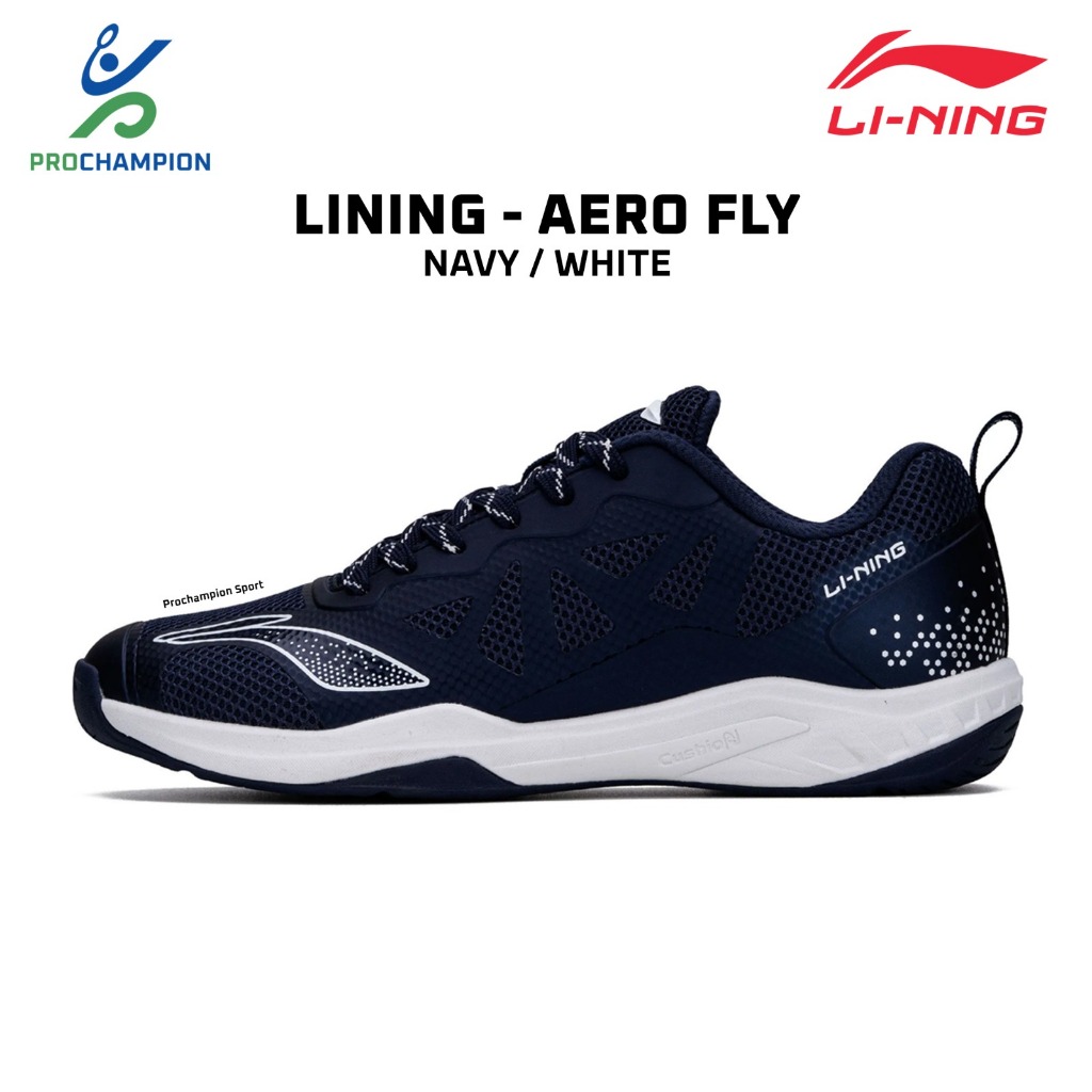 Jual Sepatu Badminton Lining Li-Ning AERO FLY Navy White | Shopee Indonesia