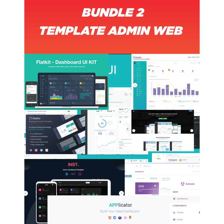 Jual 10 Template Website Admin Dashboard - BUNDLE 2 | Shopee Indonesia