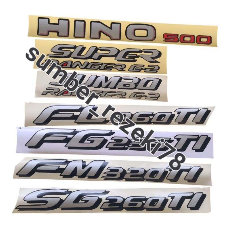 Jual stiker Hino 500 lohan/sticker super ranger E2/stiker jumbo ranger ...