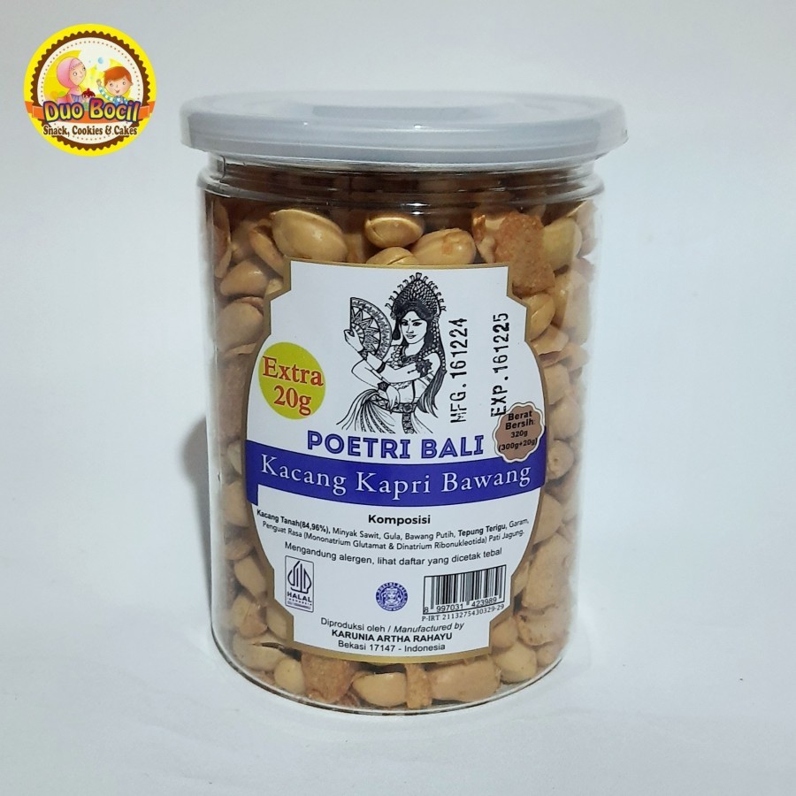 Jual POETRI BALI Kacang Bawang Kapri Toples 320 Gram - Duo Bocil Snack ...