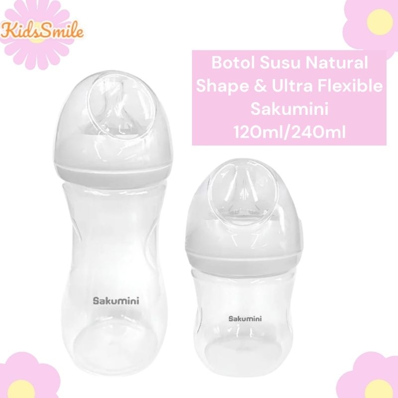 Jual (KidsSmile)Sakumini Baby Natural Milk Feeding Bottle/Botol Susu Sakumini Natural 240 Ml/120 ...