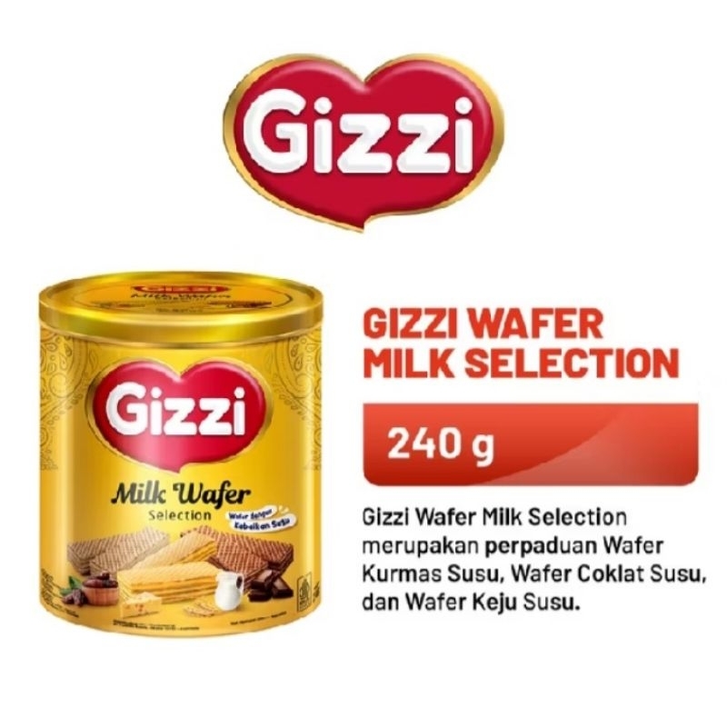 Jual GIZZI Wafer Milk Selection 240g | Shopee Indonesia