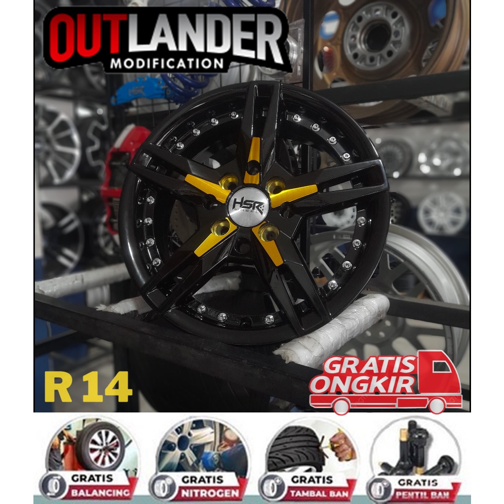 Jual VELG MOBIL RACING RING 14 TYPE HSR KEUNIKAI R14X5,5 H 4X100 - 4X114,3 ET36 MOONLIGHT YELLOW ...