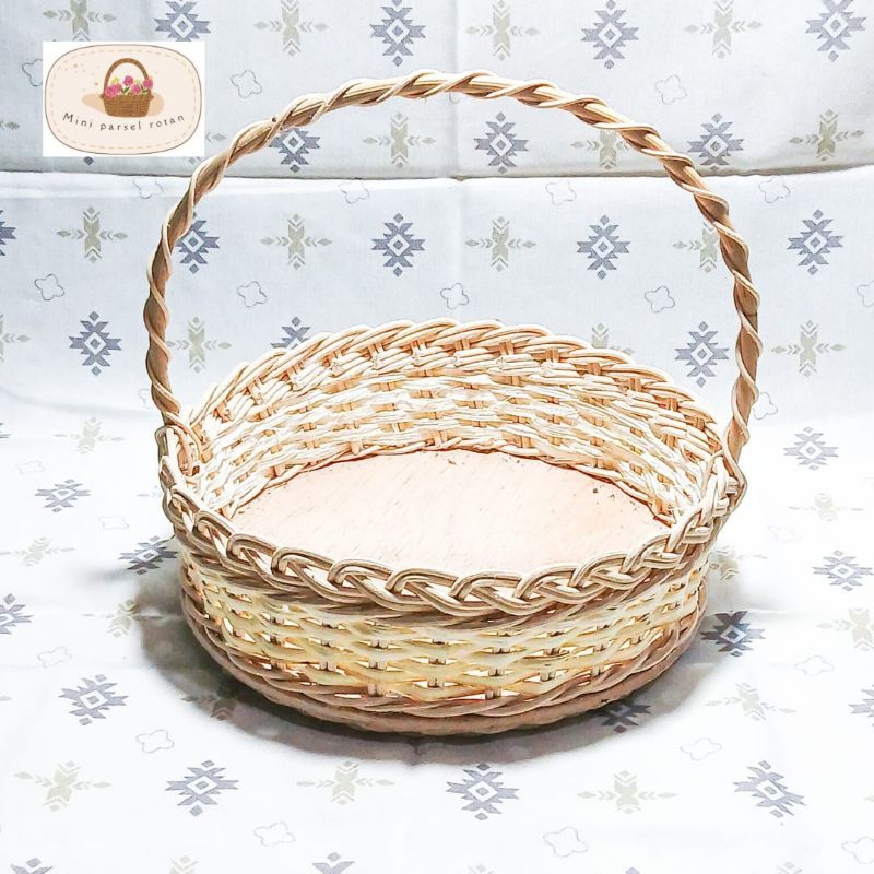 Jual keranjang rotan bulat mini parsel buah dan hampers | Shopee Indonesia