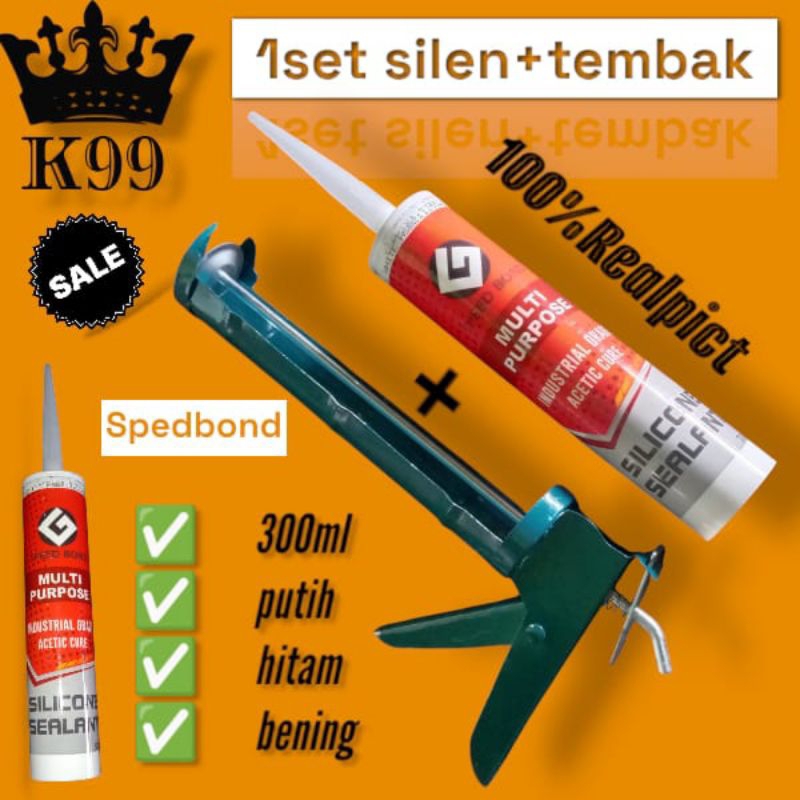 Jual Sepaket Lem sealent kaca tembak/lem speed bond /lem kaca+tembakan ...