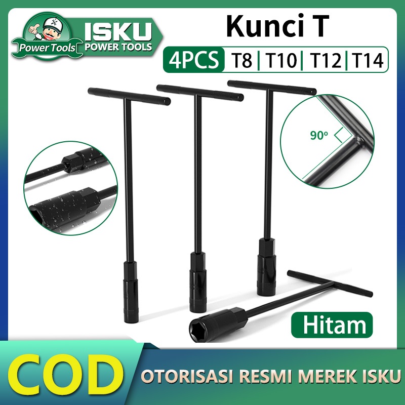 Jual ISKU Kunci T Set/Kunci Sock T/Kunci Sok T/T Socket/Sock T Hitam Panjang 4pcs 8-14mm Sok ...
