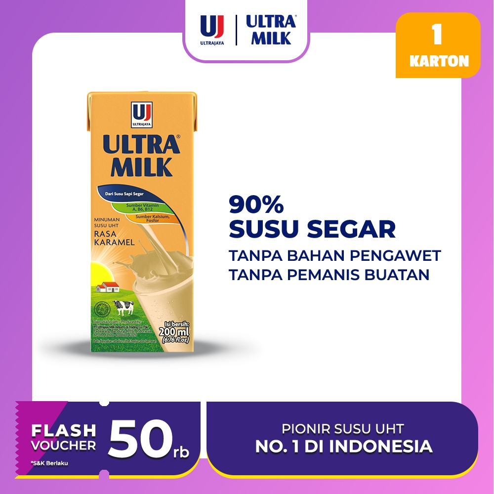 Jual Ultra Milk Caramel 200 ml | Shopee Indonesia