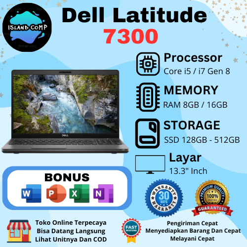 Jual Laptop Dell Latitude 7300 Core i5 / i7 Gen 8 RAM 8GB / 16 SSD ...