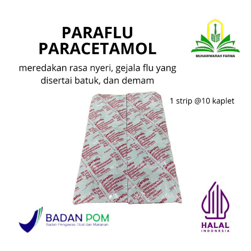 Jual Paraflu paracetamol 10 kaplet per strip - meringankan rasa nyeri ...