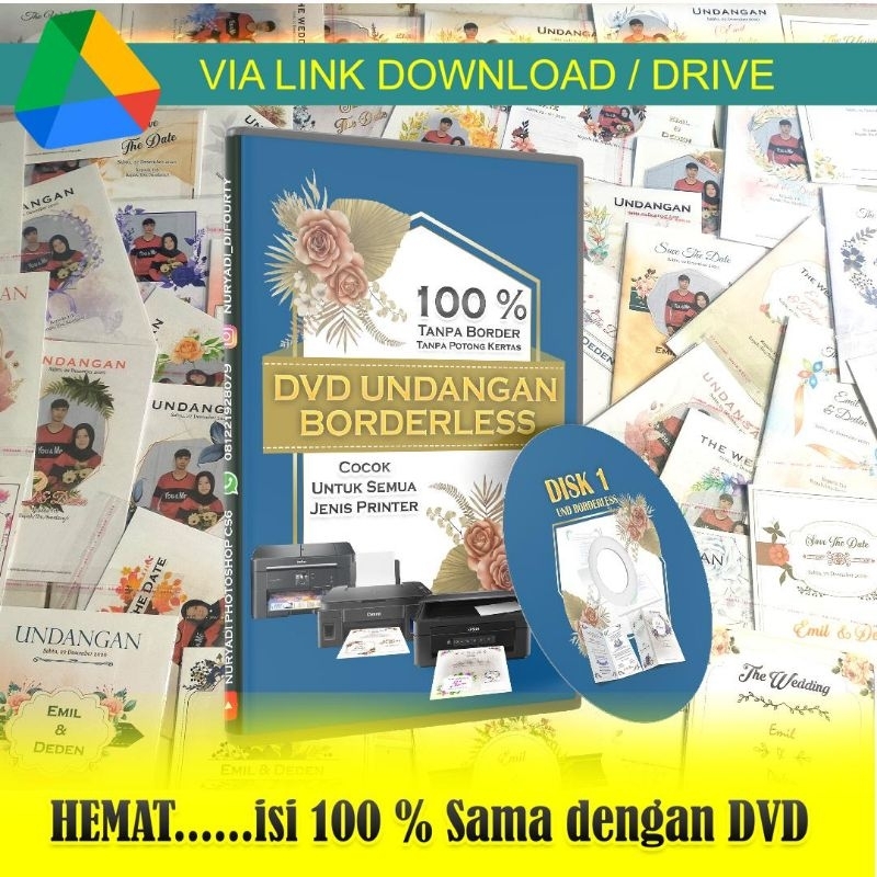 Jual paket desain UNDANGAN BORDERLESS via GD | Shopee Indonesia