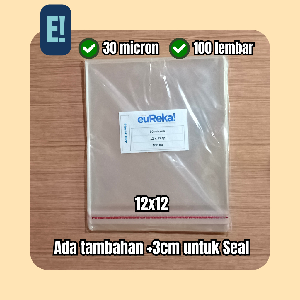 Jual Plastik OPP 12x12 Tebal 30 mikron dengan Seal Lem Kuat 1 pack isi ...
