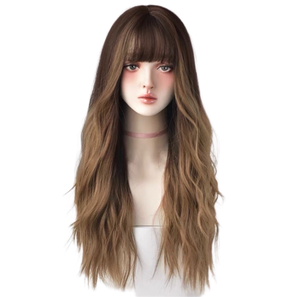 Jual AEGYOSHOPPE - 3052 FULL Wig mermaid wave panjang poni tipis 60 cm ...