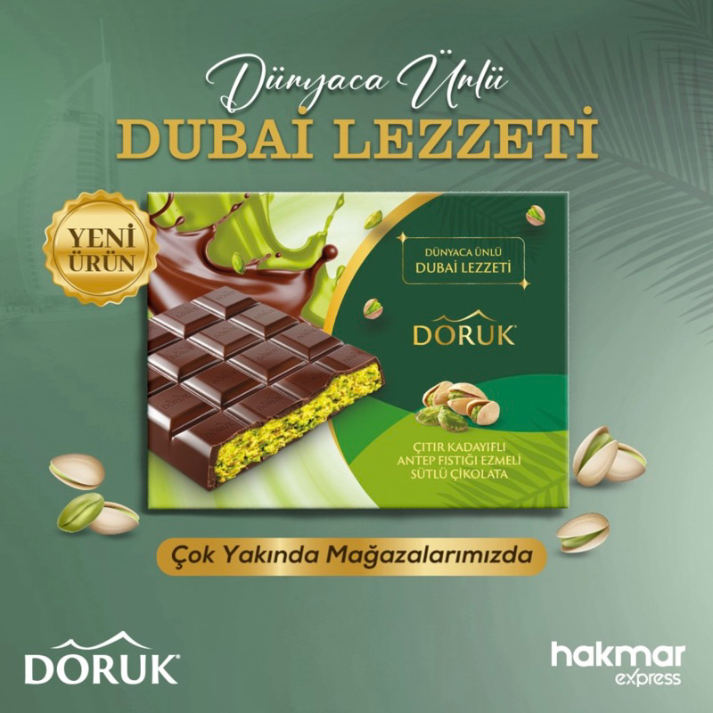 Jual DORUK Coklat Dubai Pistachio | Dubai Chocolate | Dubai Çikolata ...