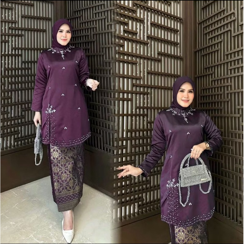 Jual Setelan Baju Kurung Payet Kebaya Kurung Melayu | Shopee Indonesia