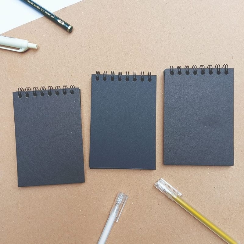 Jual NOTEBOOK BLACK PAPER/SKETCHBOOK BALACK PAPER/NOTEBOOK SPIRAL ...
