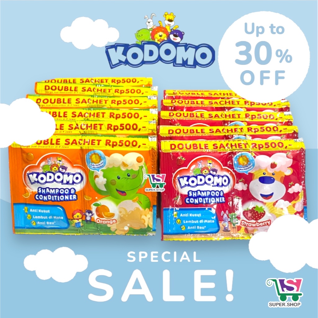 Jual KODOMO Shampoo & Conditioner Anak Double Sachet 2in1 (isi 12pcs) | Shopee Indonesia