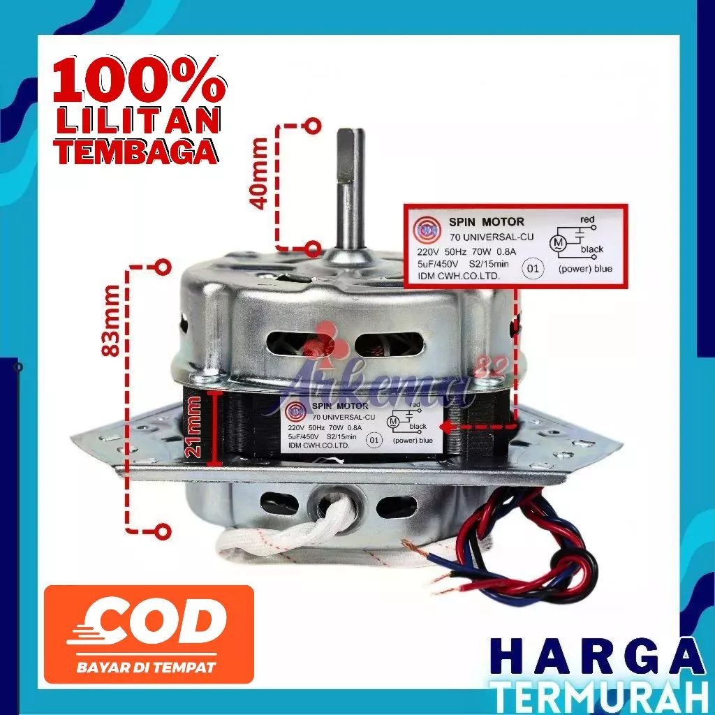 Jual DINAMO SPIN PENGERING 2 TABUNG UNIVERSAL 70WATT LILITAN TEMBAGA | MOTOR DINAMO SPIN MESIN ...