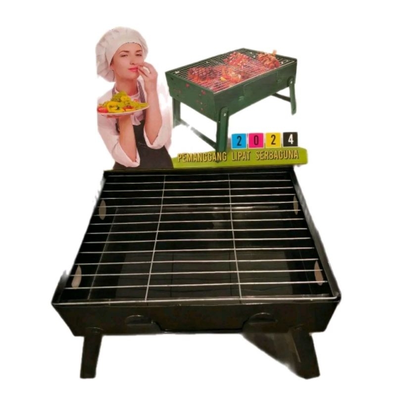 Jual Alat Pemanggang Arang Portable Jumbo Anti Lengket Lipat Meja Grill ...