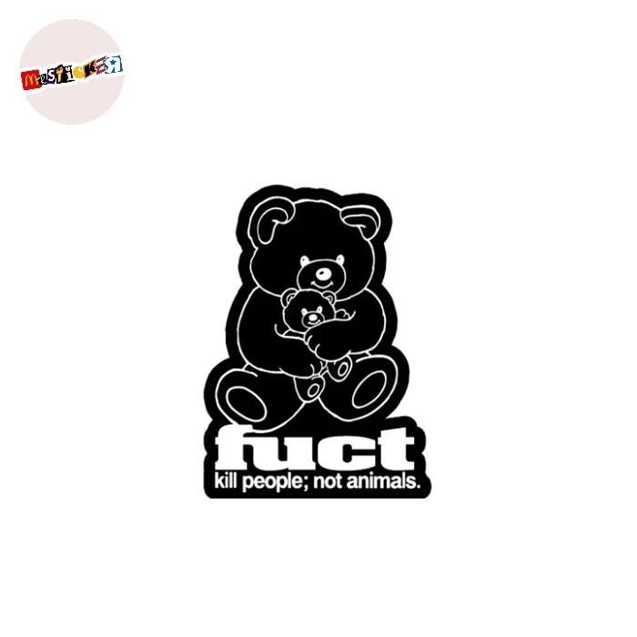 Jual sticker fuct kill people not animals bear graphic diecut logo ...