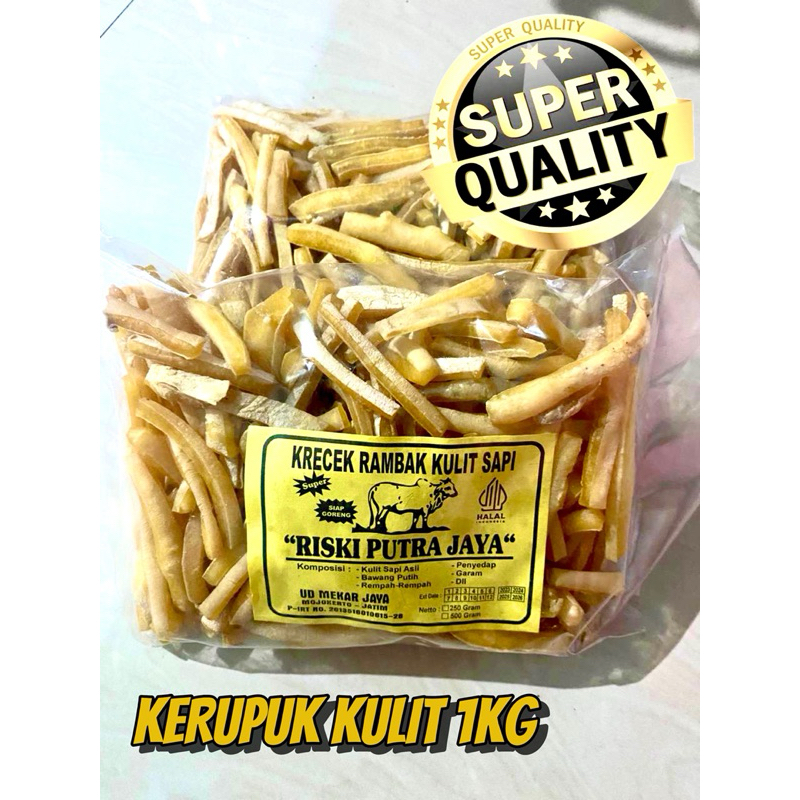 Jual krecek rambak kulit sapi asli/krecek sayur/stik mie 1kg kualitas ...
