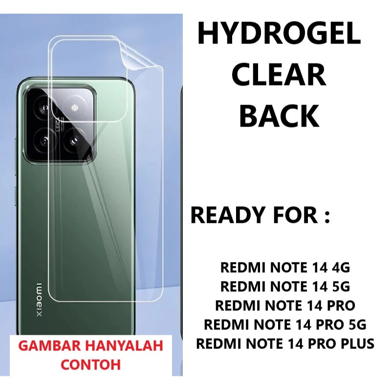 Jual HYDROGEL CLEAR BELAKANG REDMI 13 4G NOTE 14 4G NOTE 14 5G NOTE 14 ...