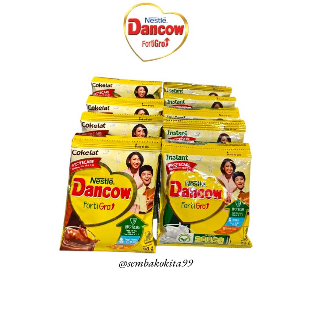Jual DANCOW Fortigro Susu Bubuk Instan Sachet || 1 Renteng isi 10 pcs ...