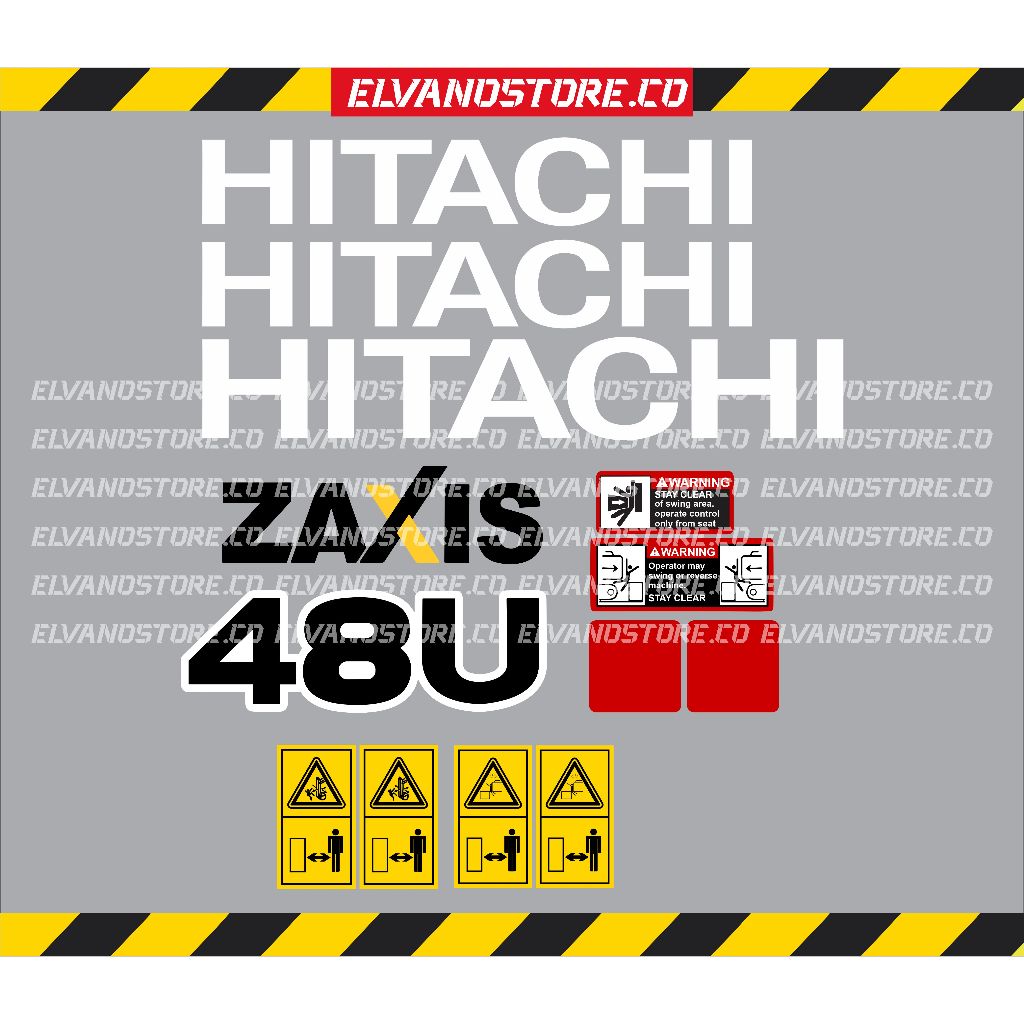 Jual STICKER ALAT BERAT STIKER excavator HITACHI zaxis 48 U BAHAN HIG ...